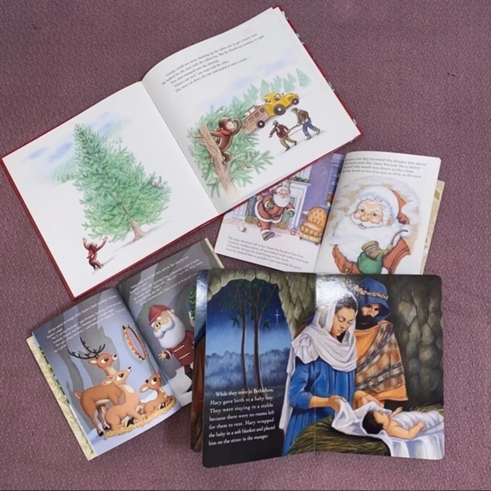Toys | 4 Christmas Books For Kids Rudolph Curious George | Poshmark